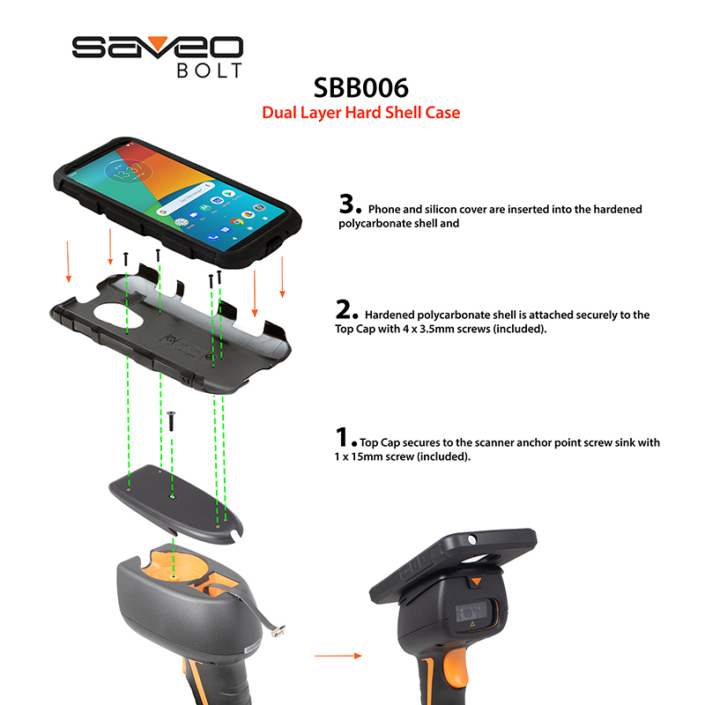 Android Long Range Barcode Scanner | Saveo BOLT 2D (H12D)